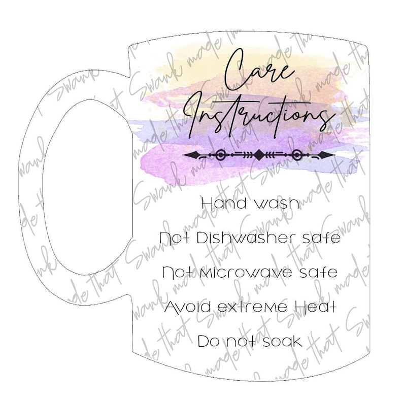 Mug, Cup, Wash Instructions, Care Card Instructions, Print 'n Cut JPG ...