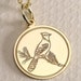 Gold Solid 14K Real Gold Blue Jay Necklace , Personalized Blue Jay ...