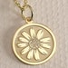 Gold Solid 14K Real Gold Daisy Flower Necklace, Personalized Gold Daisy ...