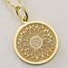 14k Solid Gold Sunflower Pendant , Personalized Sun Flower Necklace ...