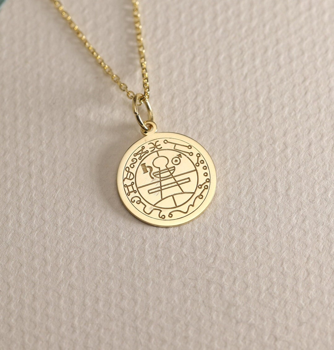 Gold Solid 14K Real Gold Seal of Solomon Necklace , Seal of Solomon ...