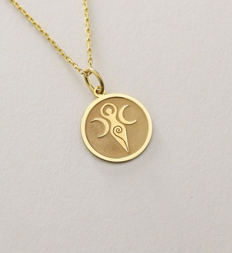 14k Solid Gold Gaia Necklace , Personalized Gaia Pendant , Mother ...