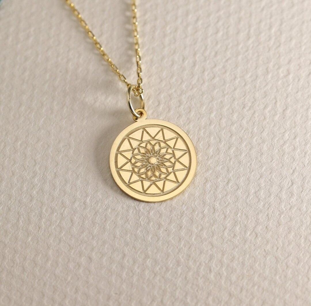 Gold Solid 14K Real Gold Dream Catcher Necklace , Personalized Gold ...
