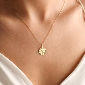 Gold Solid 14K Real Gold Wolf Pendant, Wolf Custom Necklace, Charm ...