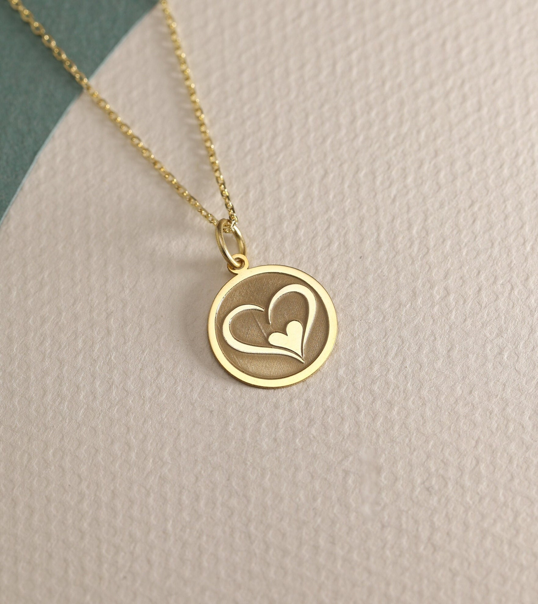 Gold Solid 14K Real Gold Heart Tiny Dainty Pendant Necklace , Best ...