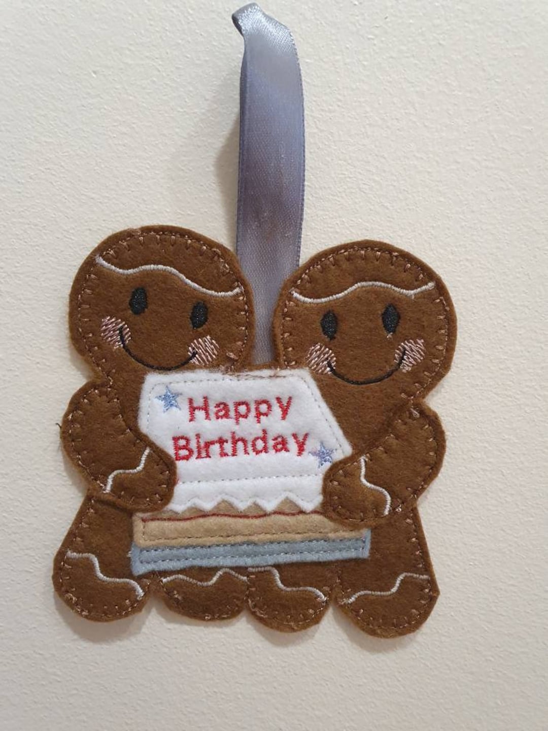 Happy Birthday Gingerbread Decoration plain / Personalised - Etsy