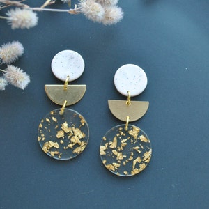 Modern Abstract Transparent Gold Flakes Resin - Etsy