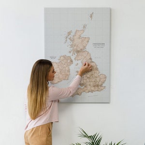 Detailed UK & Ireland Push Pin Map - Large Personalized Travel Pin ...