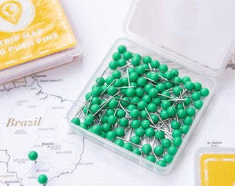 Map Push Pins: Spring Green Matte Finish - Etsy
