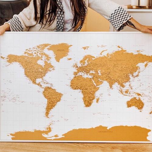 Push Pin World Map Detailed Personalized Travel Map Pin - Etsy