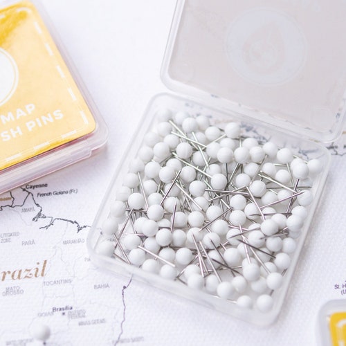 Map Push Pins: Clean White Matte Finish - Etsy
