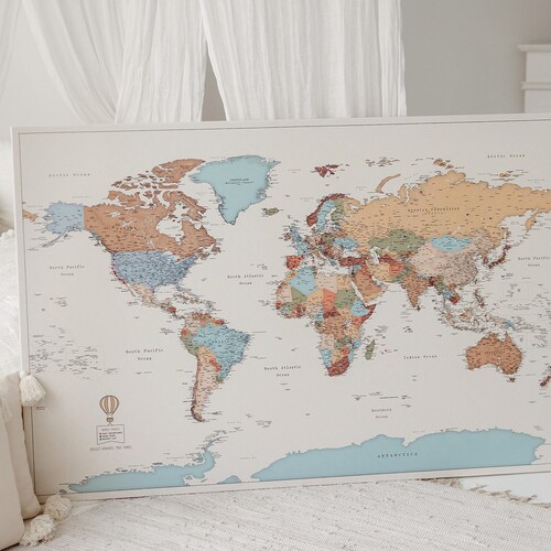 Places You've Been World Map Large Detailed Push Pin - Etsy