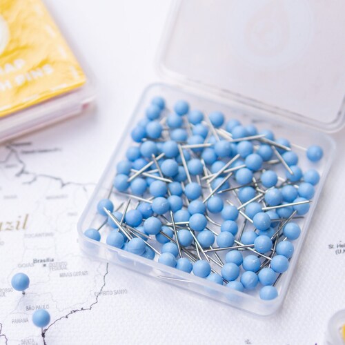 Map Push Pins Gold Round Head Tacks With Stainless Point - Etsy