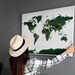 Green Push Pin World Map - Detailed Travel Map Pin Board - Places ...