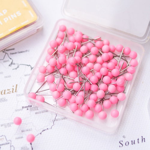 Map Push Pins Gold Round Head Tacks With Stainless Point - Etsy