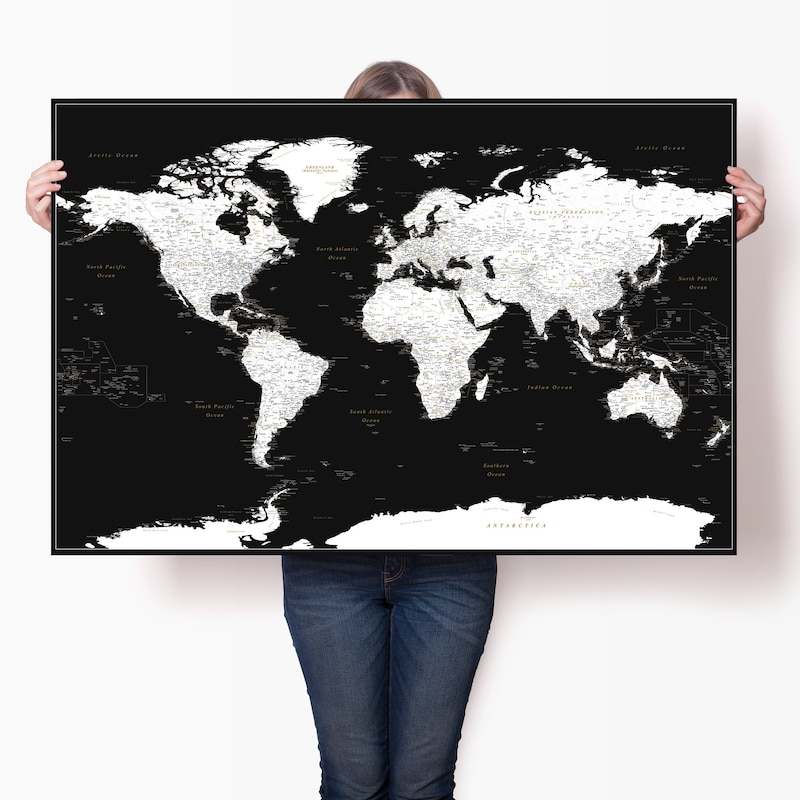 World Map Poster - Etsy