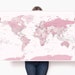 Pink World Map Poster High Detailed - Personalized Travel Map - High ...