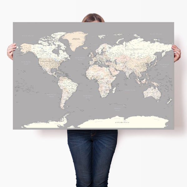 World Map Poster - Etsy