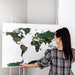Green Push Pin World Map Detailed Travel Map Pin Board Places Visited ...
