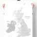 Ireland and UK Grey Map Poster Large UK Map Print for Wall - Etsy