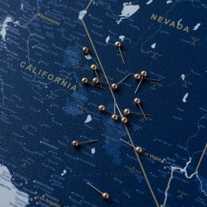 US Map Push Pin Canvas, Places Traveled Pin Board With States Cities ...