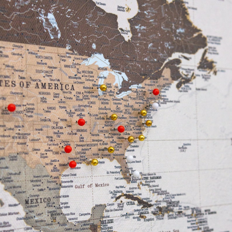 Push Pin Europe & World Map Set Places Visited Pin Board to - Etsy