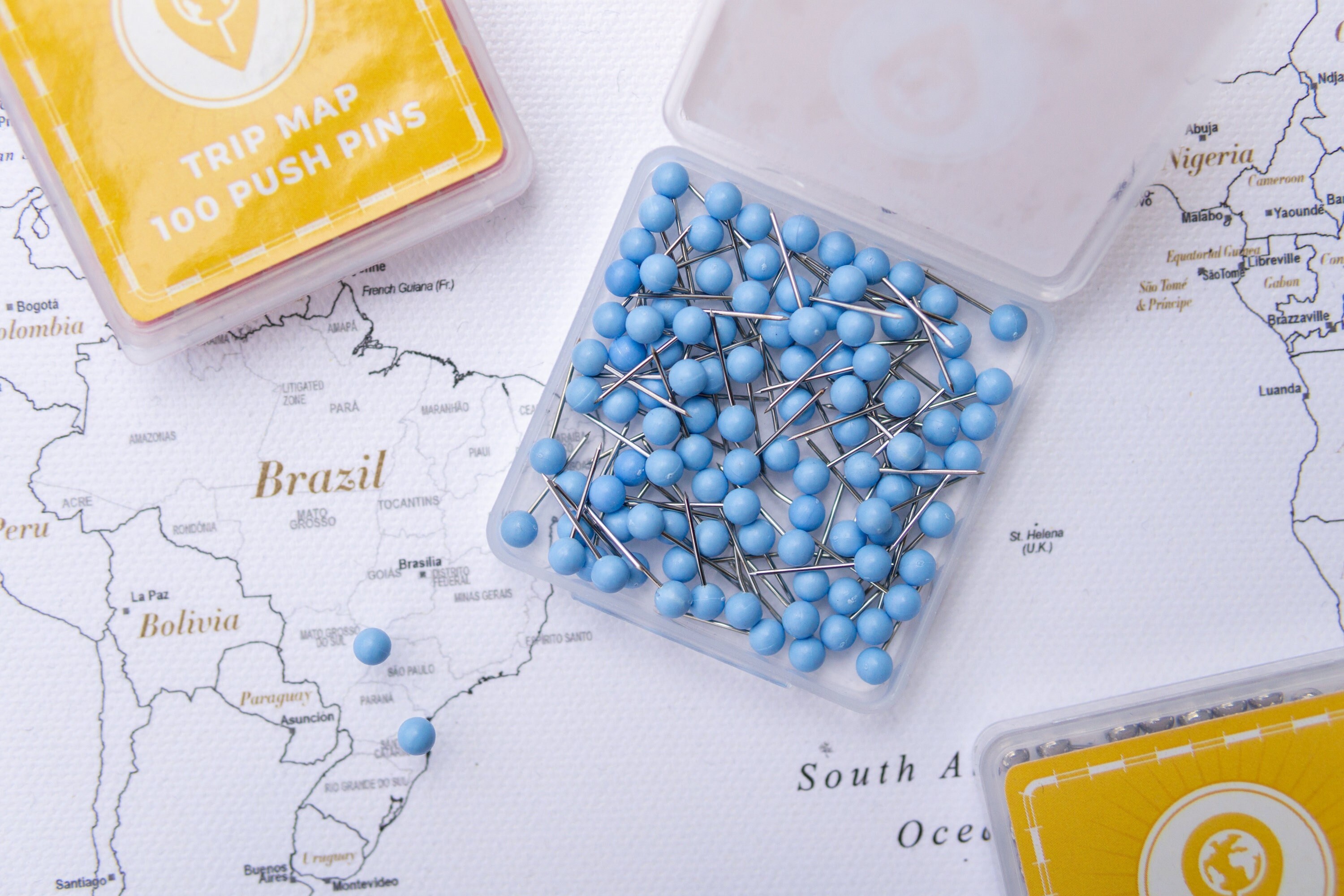 Map Push Pins Light Blue Round Head Tacks With Stainless - Etsy