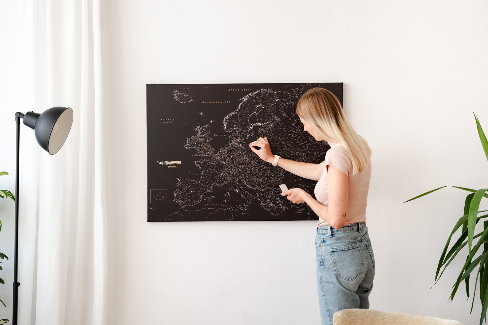 Push Pin Europe Map With Cities to Mark Places I've Been, Detailed ...