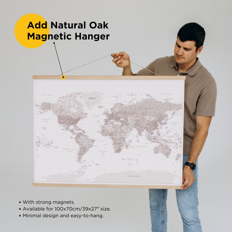Detailed Accurate World Map Poster - Personalized Travel Map - Map and ...