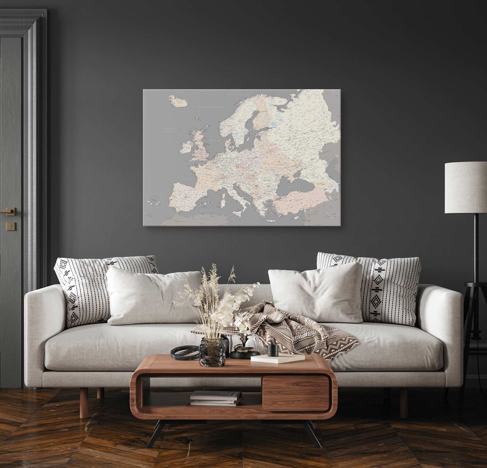 Push Pin Europe Map CANVAS Detailed Europe Pin Board Map - Etsy