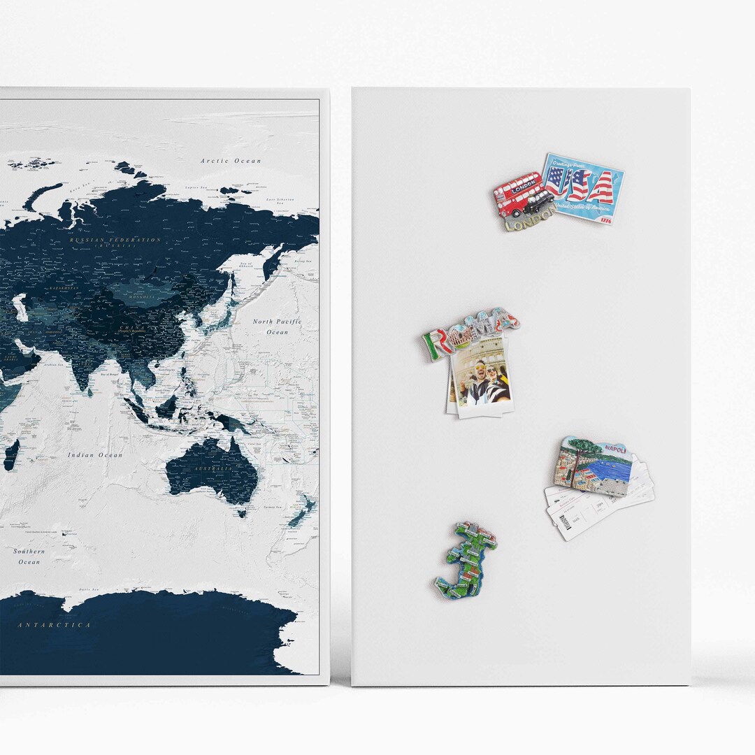 Aesthetic Magnet Board or Pin Board, Magnetic Board for Travel Magnets ...