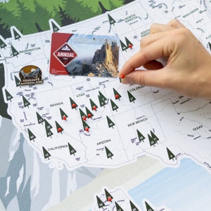 USA National Park Push Pin Map, Pin Board Checklist of 63 Parks, Places ...