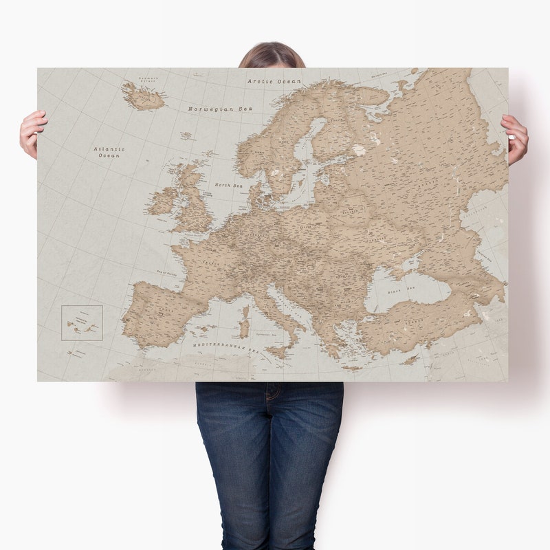 Europe Map - Etsy