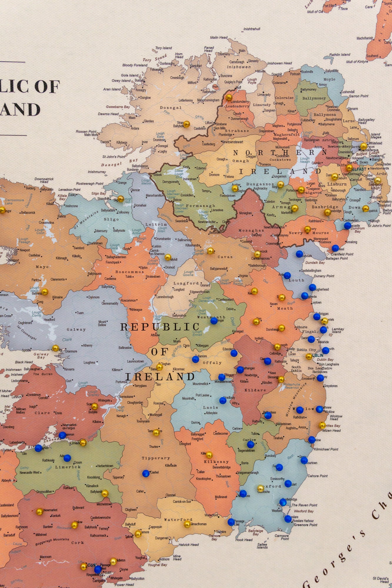 UK Ireland Political Wall Map High Detailed UK Map Poster | Etsy
