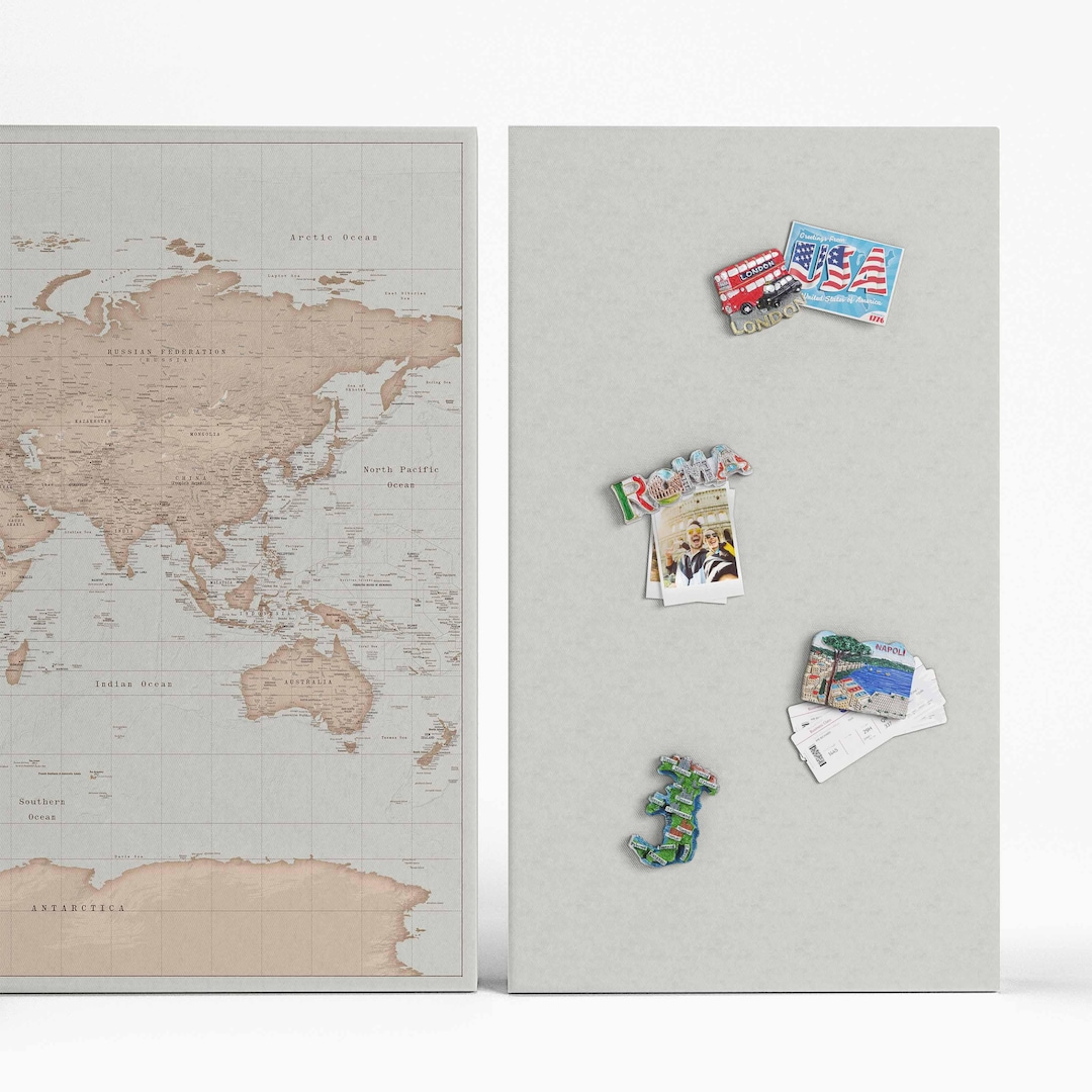 Magnet Board for Travel Magnets or Pin Board for Photos, Decorative ...