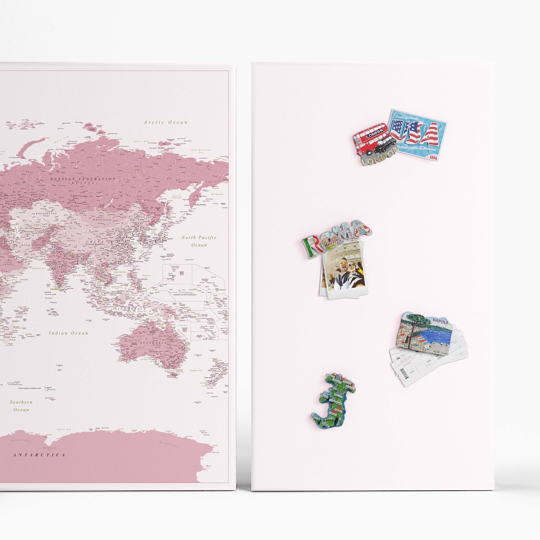 Pink Linen Magnetic Board or Pin Board, Aesthetic Magnet Board for ...