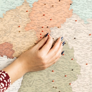 Colorful Germany Map Poster With Cities, Large Detailed Wall Art With ...