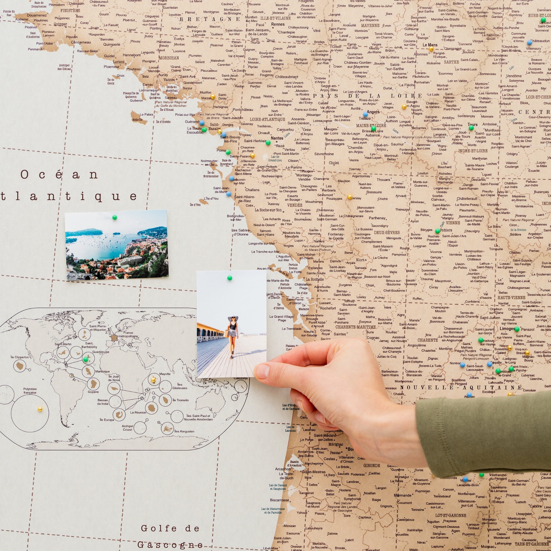 Push Pin France Map With Regions and Cities, Places You've Been Wall ...