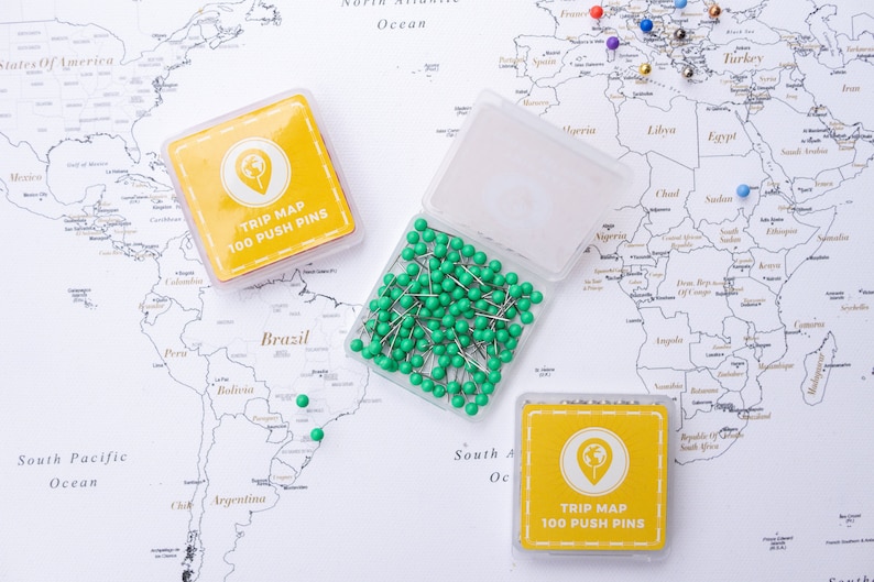 Map Push Pins Light Green Round Head Tacks With Stainless - Etsy