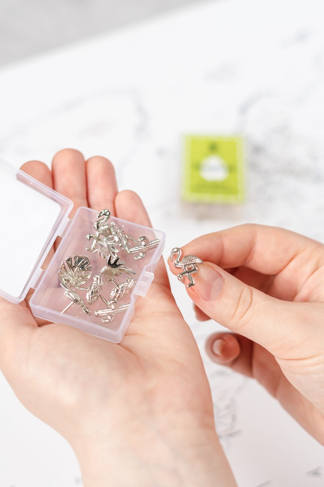 Silver Tropical Map Push Pins - Tacks With Stainless Point - Marking ...