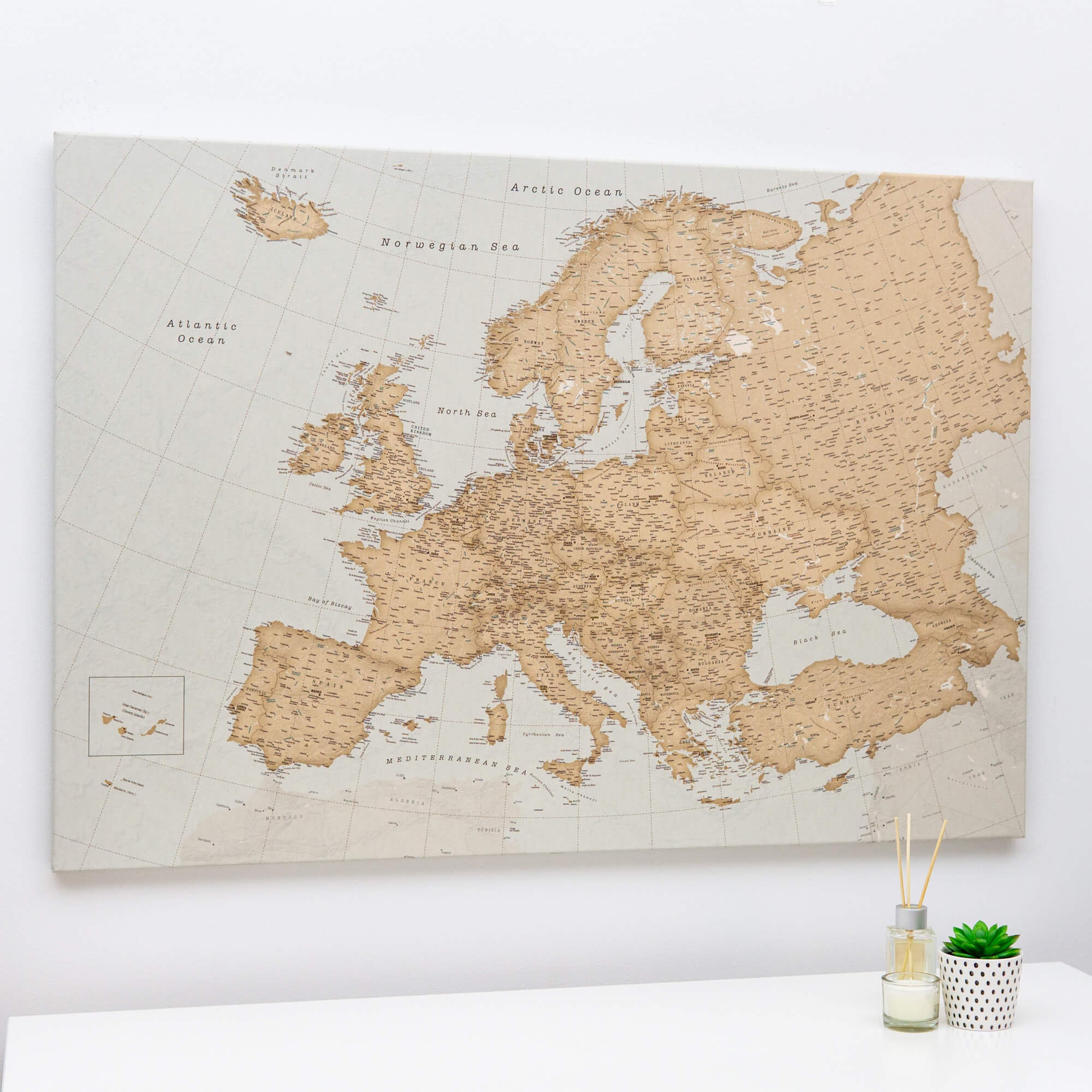 Vintage Europe Map With Pins Push Pin Travel Map Wall Art - Etsy