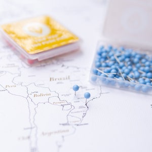 Map Push Pins Light Blue - Round Head Tacks With Stainless Point ...