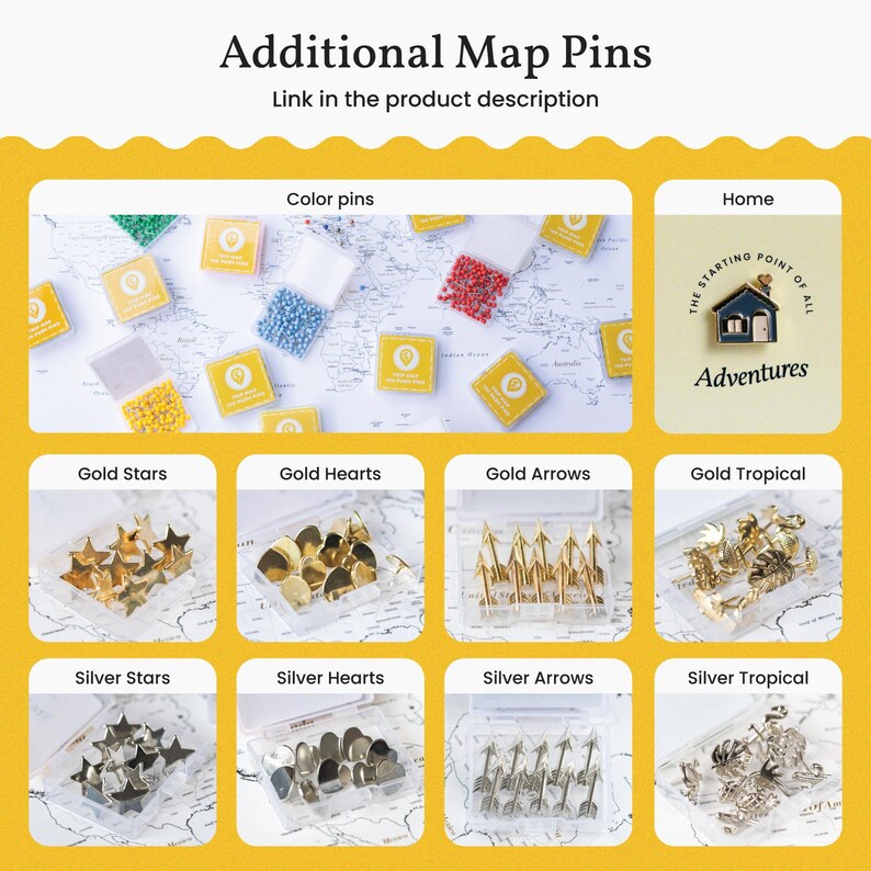 Small Push Pin UK Map, Personalized Travel Tracker to Mark Places ...