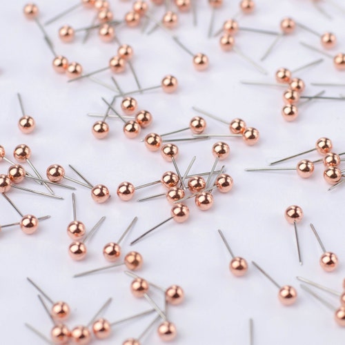 Map Push Pins Rose Gold Round Head Tacks With Stainless - Etsy