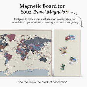 Extra Large Push Pin World Map, Detailed Pinboard to Mark Places ...