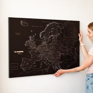 Push Pin Europe Map With Cities to Mark Places I've Been, Detailed ...