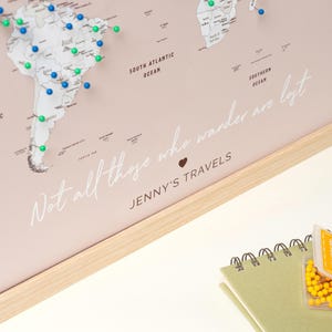 Small Framed Word Map With Pins, Push Pin Travel Map to Show Where You ...