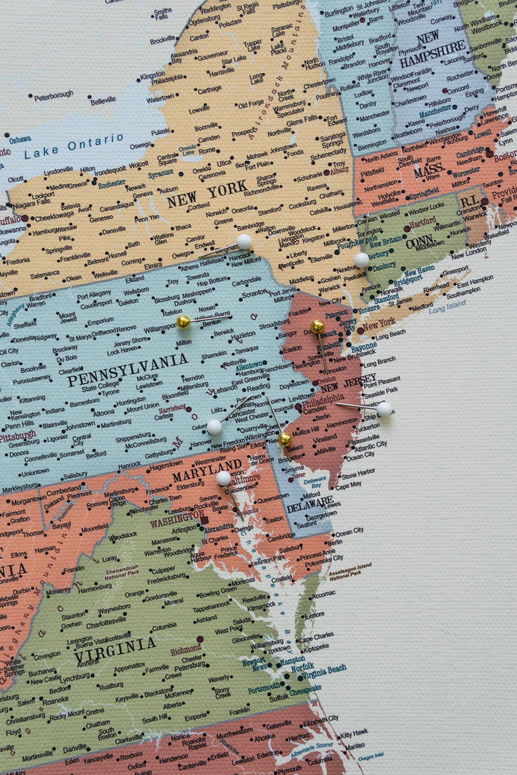 Large Map of USA With States and Cities Detailed USA Poster - Etsy