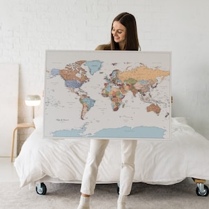 Places You've Been World Map, Large Detailed Push Pin Travel Map ...