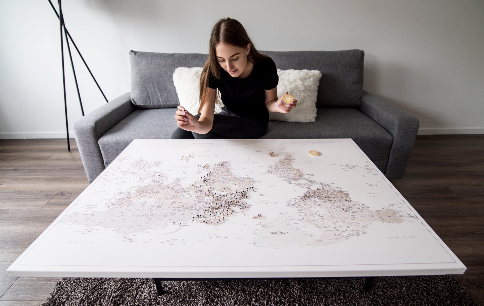 Push Pin World Map Detailed - Travel Pin Board - Places I've Been Map ...